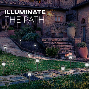 Solar Garden Lights Outdoor, Led Stake Lighting Solar Powered Pathway, Walkway, Patio and Landscape 15 Lumens Bright, Waterproof, Durable 8-Pack