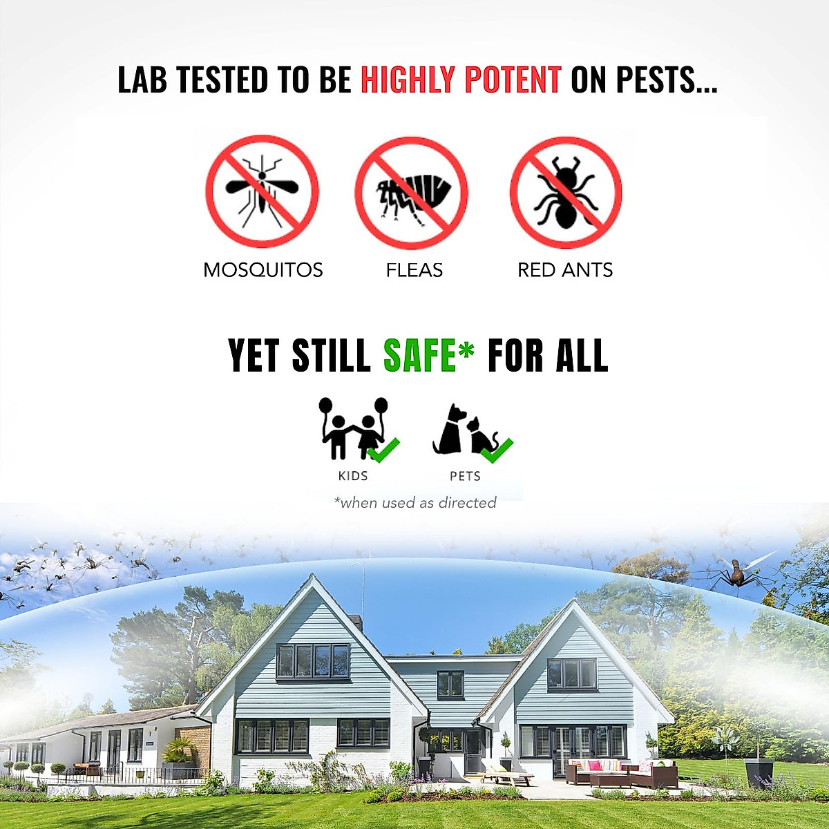 Mosquito Magician Liquid Concentrate, Kills Mosquitoes, Fleas & Fire Ants, Yard Spray Treatment, Safe for Pets, Use with Sprayers, Foggers & Misting Systems, Outdoor Mosquito Repellent - 32 Fl Oz