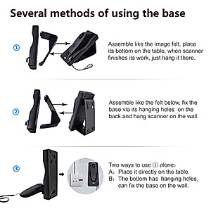 Bluetooth Wireless Barcode Scanner with Stand Handheld Portable USB Bar-Code Reader Scanner with Charging Base with Vibration Alert