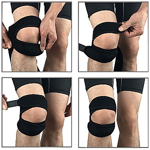 ANKOMINA 1 Pair Patella Knee Strap for Women Men Pressurized Knee Pain Relief Knee Wrap Sleeve Support Bandage Pad Elastic Knee Braces Kneepad for Tennis Cycling Football Injury Recovery