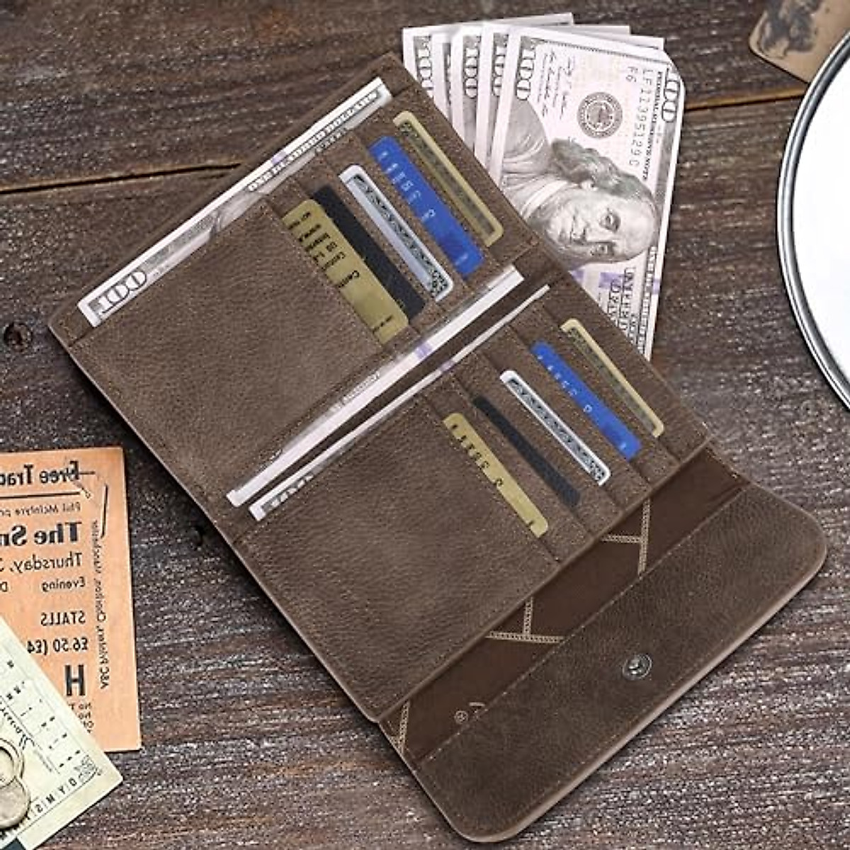 Wrangler Wallet for Women Slim Trifold Credit Card Cases & Money Organizers