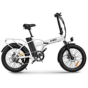 KBO Flip Folding Electric Bike, 60Mi Long Range 500W Foldable EBikes for Adults, 20X3 Fat Tire City Commuter Electric Bicycle, Shimano 7-Speed, 23Mph