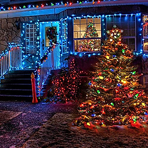 warlkde 50LEDs Christmas String Lights, C9 Christmas Lights with 29V Safe Adaptor, End-to-End, UL Certified Fairy Lights for Christmas Tree, Patio, Garden, Party, Wedding, Holiday Decoration