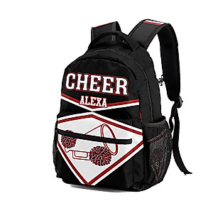 Zaaprint Personalized Halloween Cheer Cheerleaders Waterproof Backpack with Name Text for Women Men Gift