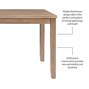 Linon Jordan Wood Dining Table in Washed Gray