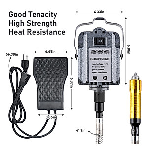 Nisorpa 1000W 30000RPM Flex Shaft Rotary Tool Hanging Grinder Carver with Stepless Speed Foot Pedal Multi-function Grinding Machine Kit with Accessories for Jewelry Polishing Grinding DIY