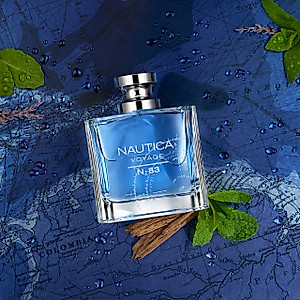 Nautica Voyage By Nautica For Men. Eau De Toilette Spray 3.4 Fl Oz and Nautica Voyage N-83 Body Spray, 6 Fluid Ounce