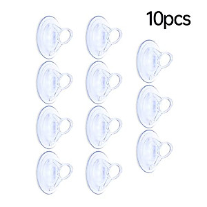 Jorzer Clear Suction Cups Plastic Sucker with Loops PVC Suction Hook for Wedding Car Balloon Decor 10PCS 3.5cm Suction Cups