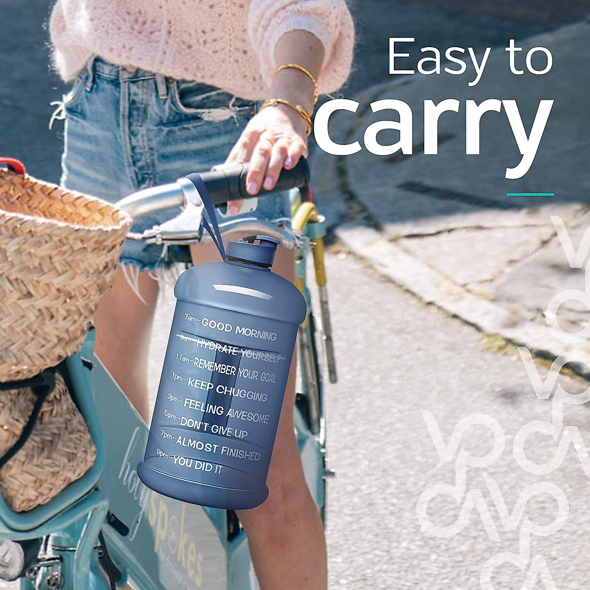 Venture Pal Large 128oz Leakproof BPA Free Fitness Sports Water Bottle with Motivational Time Marker to Ensure You Drink Enough Water Throughout The Day-1 Gallon-Green/Pink/Purple Gradient