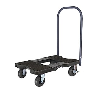 Snap-Loc Dolly Carts 1600 Lb Extreme-Duty Black-Ops E-Track Push Cart Dolly SL1600P6B