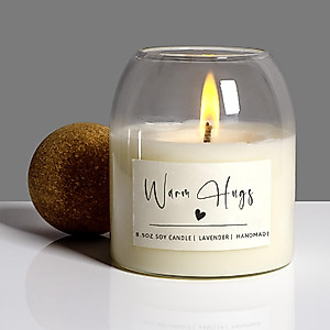 Warm Hugs Scented Candles Gifts, Sympathy Gift Hug Candle, Thinking of You Get Well Soon Gifts for Women, Long-Lasting Candle Burns for 60-Hours