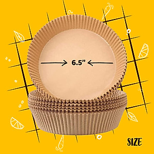 Air Fryer Liners 6.5 inch | Non-stick Disposable Liners | Baking Paper for Air Fryer Water & Oil proof Food Grade Parchment for Baking Roasting Microwave (51 PACK)