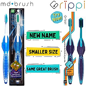 Grïppi Kids Manual Toothbrush | 45° Brush Helps Children Get a Deep Clean of Teeth & Gums | Encourages & Teaches Correct Brushing. (Superior Cavity Protection, Extra Soft, Easy to Grip), 2-Pack