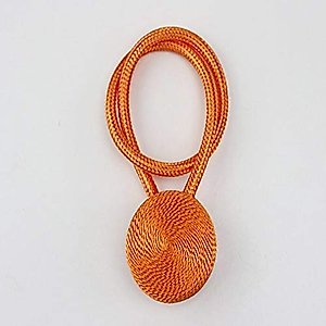 Curtain Tiebacks 4Pcs Magnetic Curtain Clip Pearl Ball Curtains Holder Tieback Home Decor Hanging Ball Buckle Tie Back Room Accessories Curtain Holdbacks (Color : Orange, Size : 45-50cm)