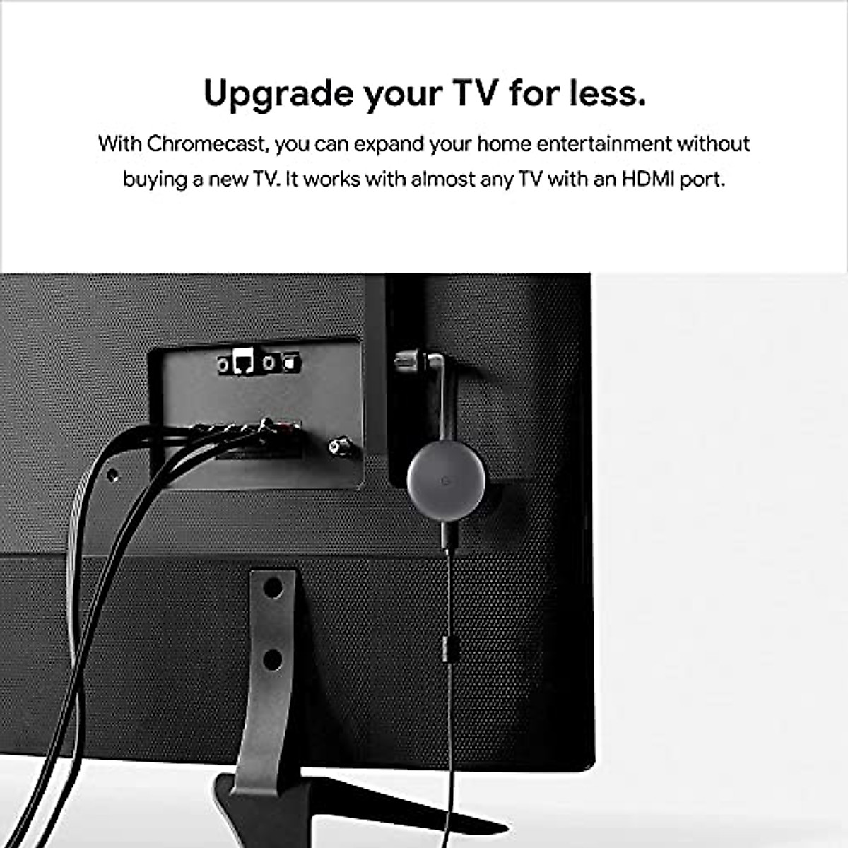 Google Chromecast - Streaming Device with HDMI Cable - Stream Shows, Music, Photos, and Sports from Your Phone to Your TV with Microfiber Cloth and Travel Carrying Pouch - Charcoal, Black