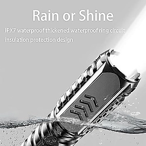 German High Tech Flashlight, Multifunctional Rechargeable Flashlight German, Tactical Flashlights High Lumens, Black Technology Flashlight, Flashlights for Camping, Rechargeable Flashlight (2pcs)