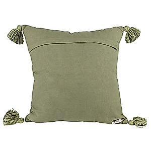 Foreside Home & Garden Green Plaid 18X18 Hand Woven Filled Pillow