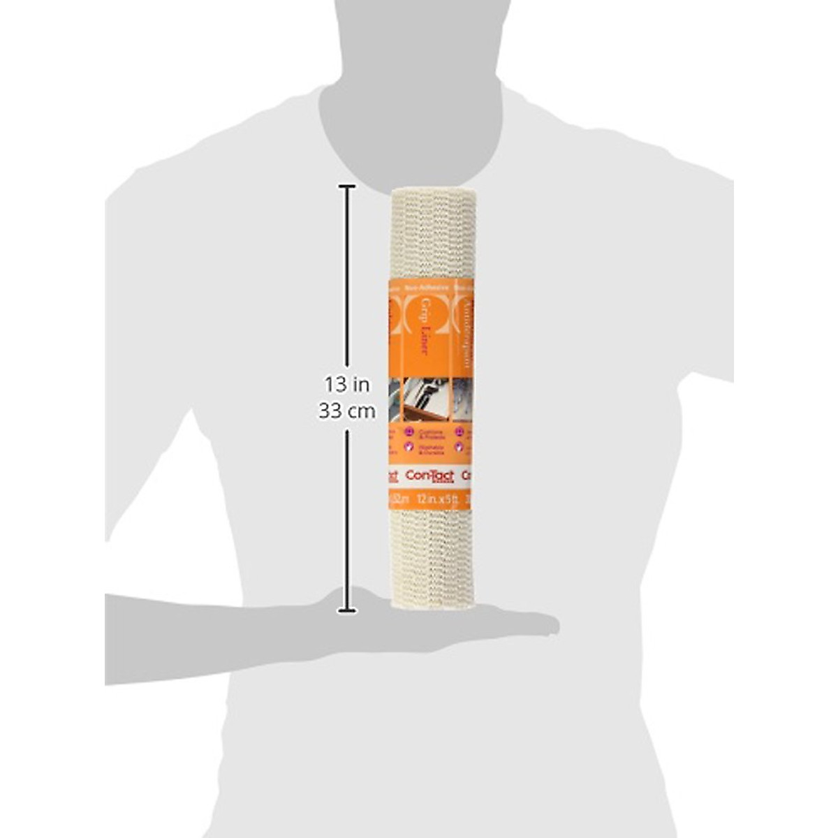 Con-Tact Brand Premium Con-Tact Non-Adhesive Shelf and Drawer Liner, 12" x 5', White