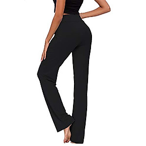 ADANIKI Womens Yoga Pants with Pockets Straight-Leg Loose Comfy Modal Drawstring Lounge Running Long Active Casual Sweatpants (Black, XL)