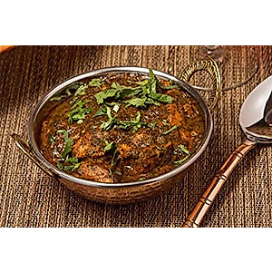 SKAVIJ Hammered Style Heat Insulated Bowl Set Copper Stainless Steel Serving Karahi (17 Ounce, Pack of 2)