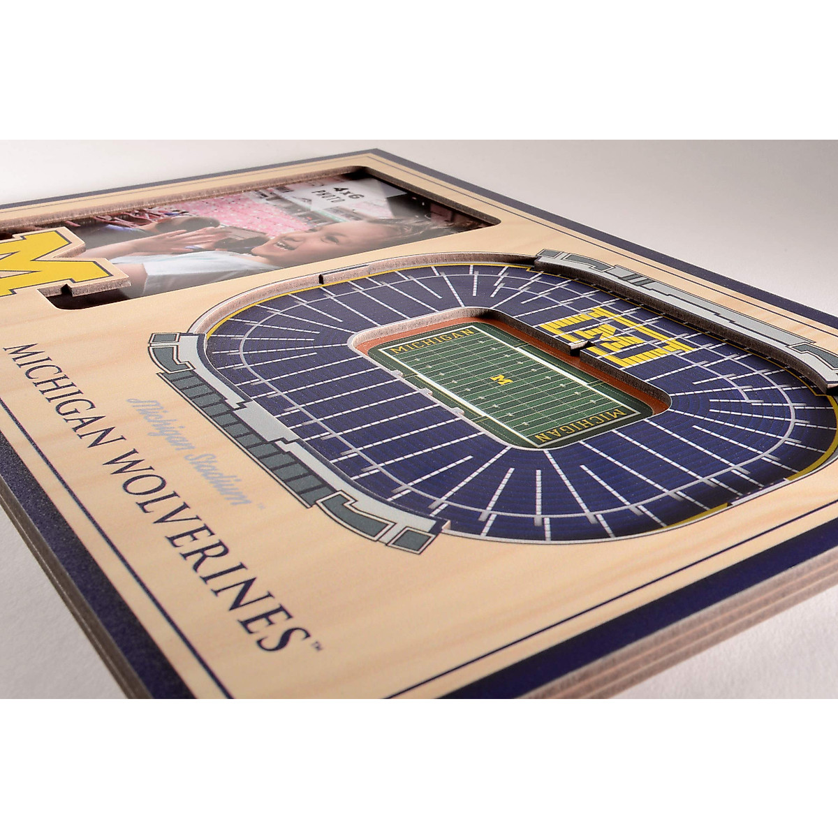YouTheFan NCAA Michigan Wolverines 3D StadiumView Picture Frame - Michigan Stadium 12" x 8"