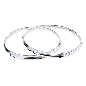 1 Pair Tom-Tom Drum Hoop Die Cast Ring Rim for 10/12/13/14inch Tom Drum - Silver, 13inch 6 Hole