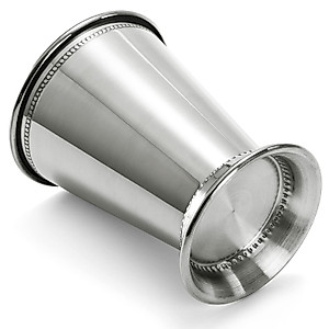 ZEAYEA Set of 2 Mint Julep Cups, Classic Stainless Steel Glasses for Party Bar Home Restaurant, 12 oz Metal Cocktail Glasses for Beer Juice Beverage, Silver