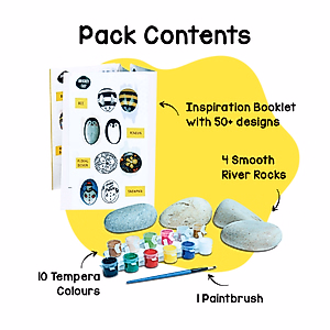 Toiing Rock Art Kit | Creative Reusable Rock Painting Kit for Kids | Indoor Art & Craft Kit with Paints & Paintbrush | Birthday Gift for Kids