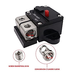 zipelo 100/200/300A Circuit Breaker Resettable, Self Recovery Circuit Breaker with Manual Reset Button, 12-48V DC Waterproof Surface for Power Audio System Protect, Inline Fuse for Vehicles (100A)