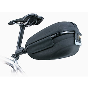 Topeak DynaPack Bike Seat Post Mount Bag with Fixer, Rain Cover, Black, 39 x 18 x 17 cm / 15.3” x 7.1” x 6.7” (Bag w/Frame)
