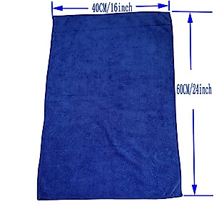 QIBAOACR Car Drying Towels Microfiber Towels 16" x 24" Car Wash Towel Pack of 2, Thicken Cleaning Cloths, Scratch-Free, Lint-Free, Drying Towels for Cars, Windows, Dishes, Auto, Kitchen Blue+Brown