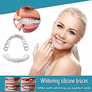 CHNLML,2 PCS Dentures Teeth - Temporary Teeth Perfect Fake Teeth - Veneers Dentures for Men and Women