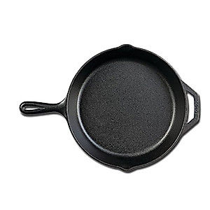 Lodge Seasoned Cast Iron Skillet with Scrub Brush- 10.25 inches Cast Iron Frying Pan With 10 inch Bristle Brush