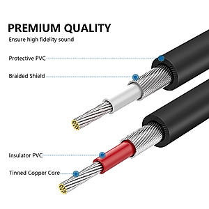 Giusuemp XLR Balanced Microphone Cables 3 Pin XLR Male to Female，10 feet，Silver Black for Powered Speakers, Audio Interface or Mixer Live Performance & Recording