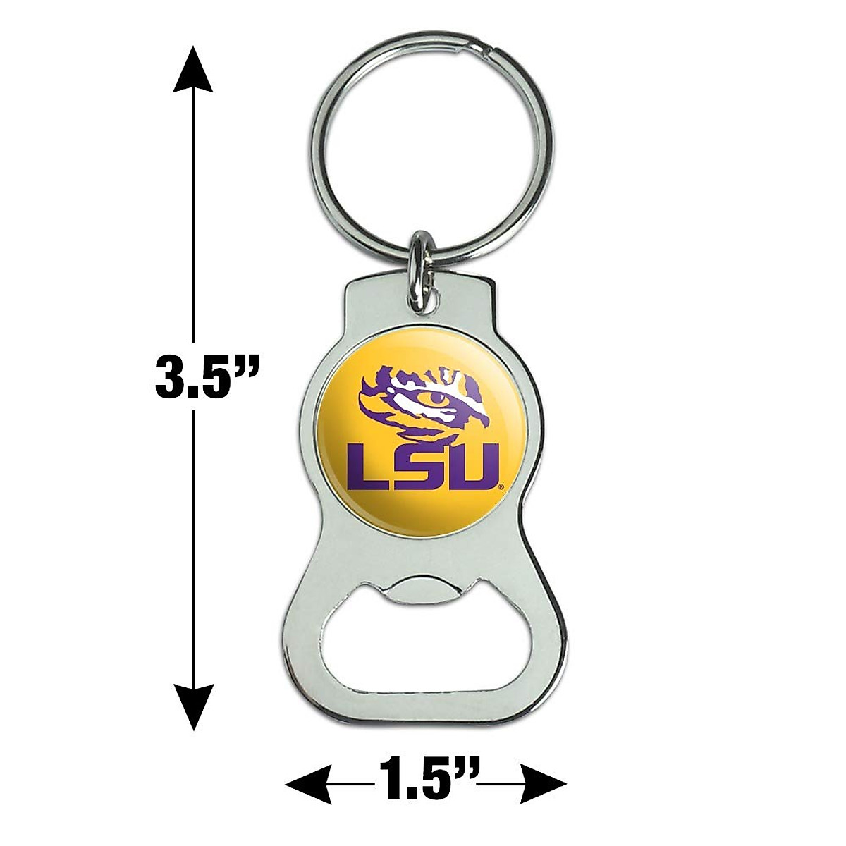 GRAPHICS & MORE LSU Tiger Eye on Yellow Keychain with Bottle Cap Opener