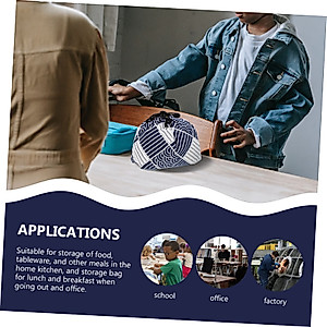 ABOOFAN 2pcs Bento Bag Lunch Bag Lunch Container Bag Cute Tote Bag Book Tote Bag for Women Reusable Tote Cooler Bag Lunch Handy Bento Storage Bag Bento Carrying Bag Cloth Drawstring Japan