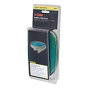 CURT 57001 Bonded Trailer Wiring, 25-Foot Spool, 4 Pin Trailer Wiring