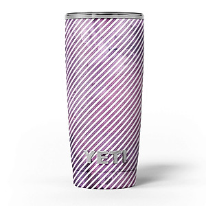 Design Skinz White Slanted Lines Over Pink Fumes - Skin Decal Vinyl Wrap Kit Compatible with The Yeti Rambler Cooler Tumbler Cups