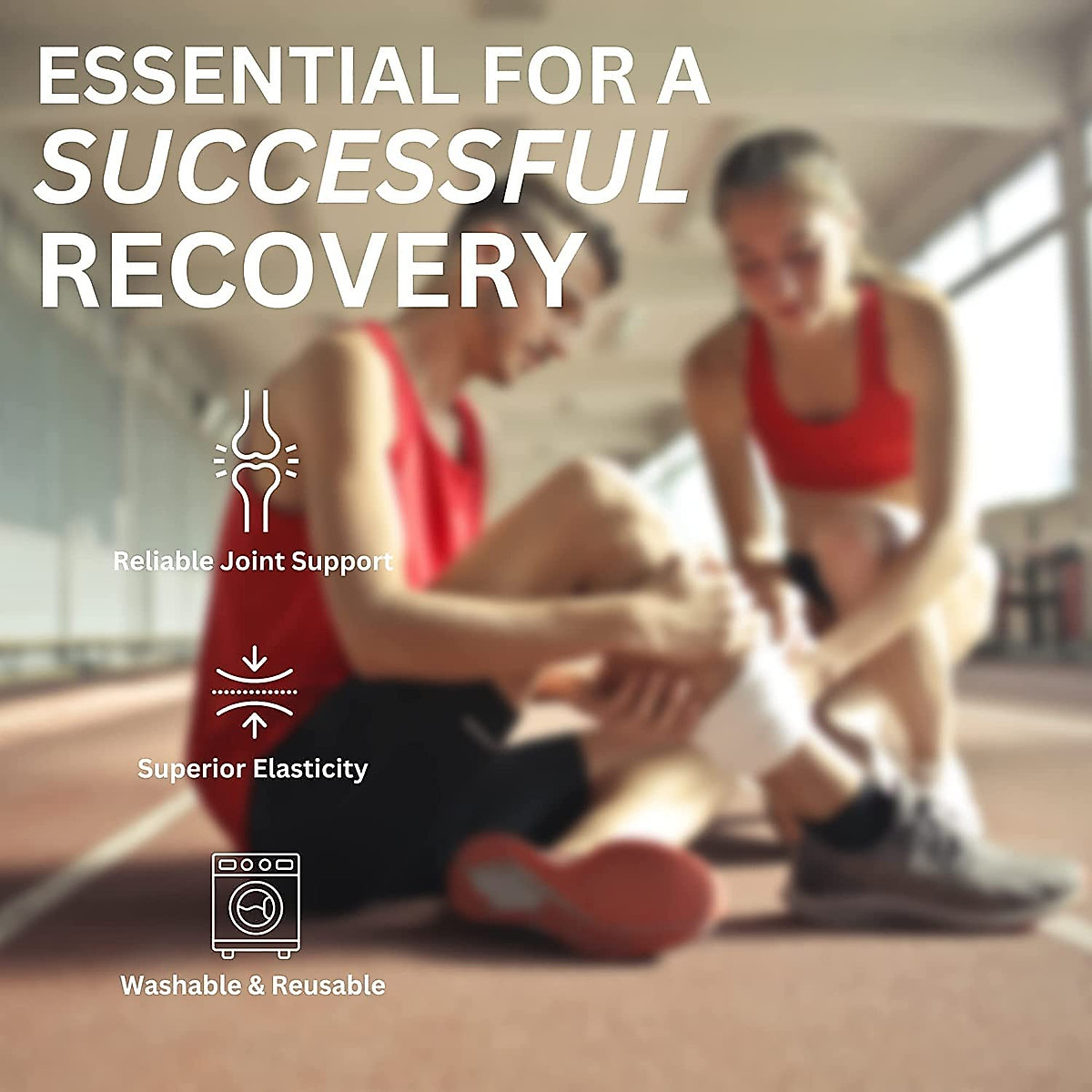 Elastic Bandage Wrap with Self-Closure [Pack of 3] Comfort Athletic Compression Roll, 5 Yards Stretched for Customized Compression on Knee, Ankle, Wrist - Plus a Vakly First Aid Kit Guide (3 INCH)