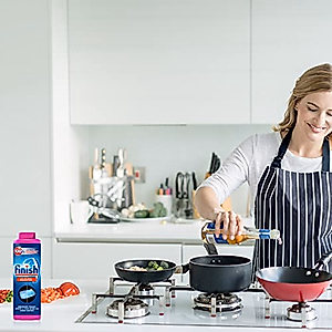 Finish Powder Dishwasher Booster, Lemon Sparkle 14 Oz Bottle, Hard Water Booster (Pack of 3)