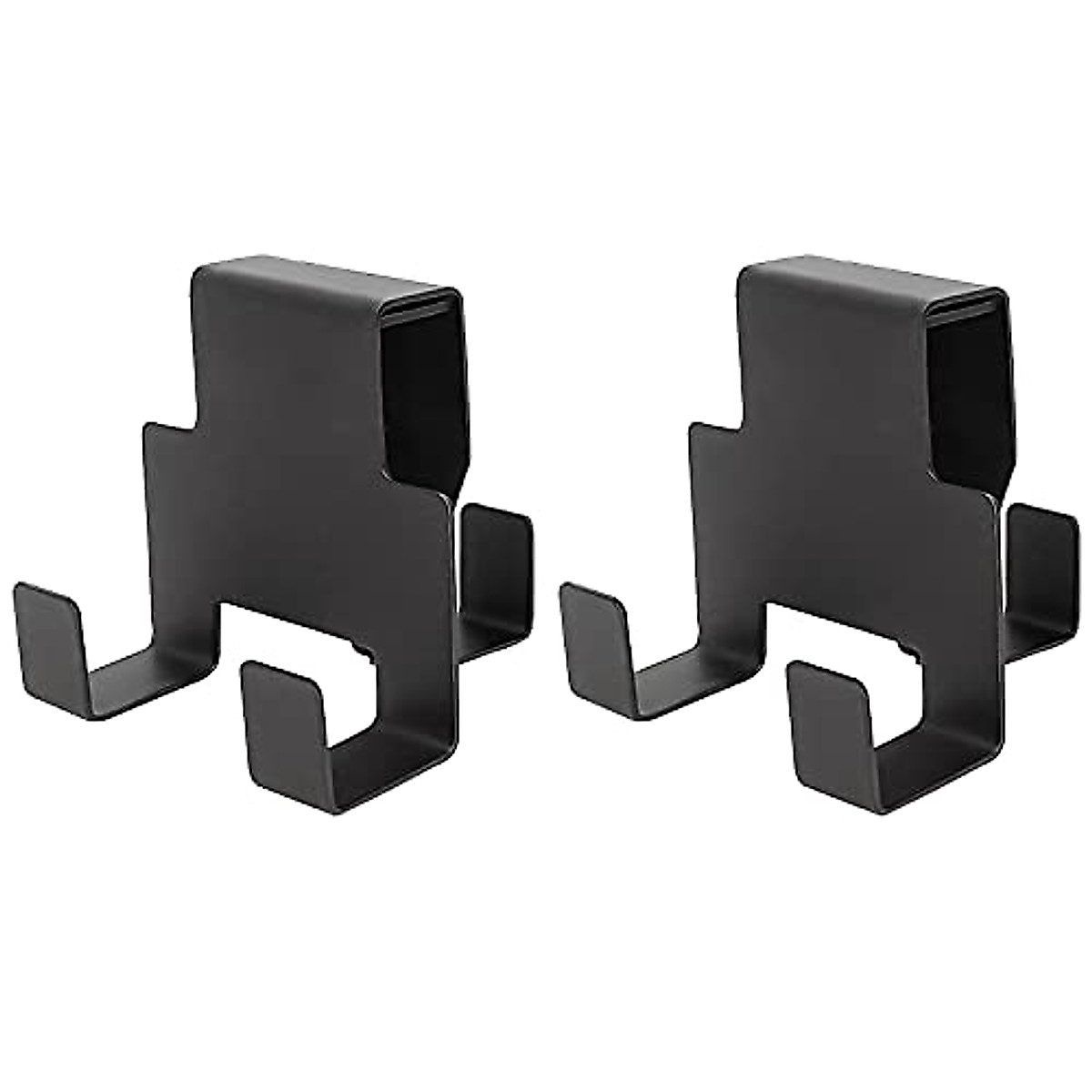 Morobor 2pcs Triple Hooks, Over Shower Glass Door Hooks for Frameless Glass Shower Door, Stainless Steel Towel Hooks Over The Bathroom Glass Wall (Black)