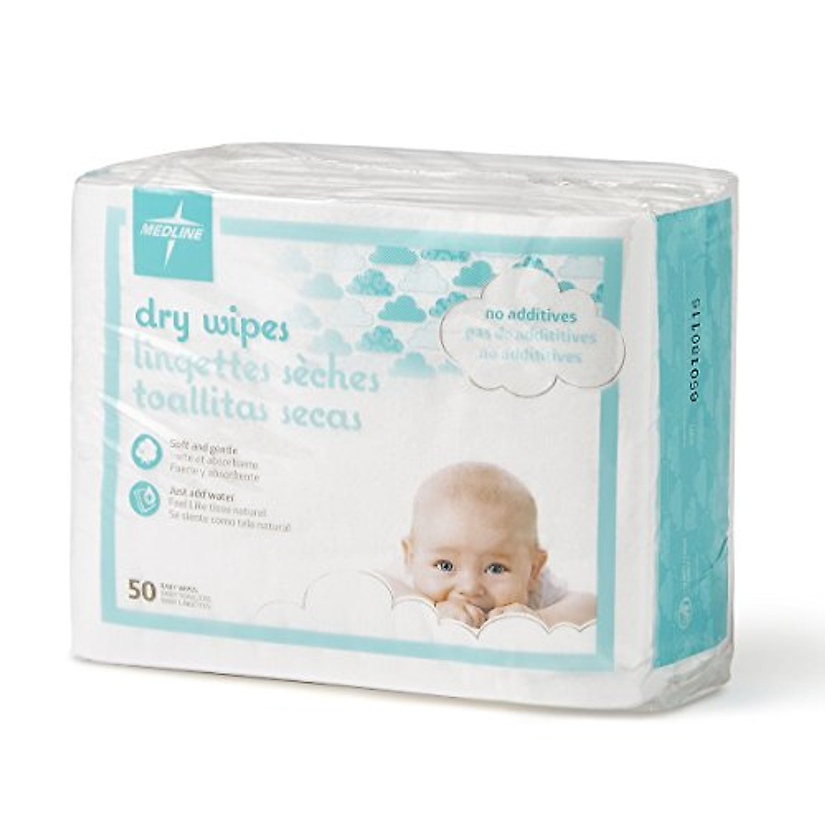 Medline Babysoft For Sensitive Skin Disposable Dry Cleansing Cloths, (Case of 500)
