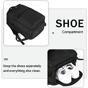 MATEIN Travel Backpack, 40L Flight Approved Carry on Hand Luggage, Water Resistant Anti-Theft Business Large Daypack Weekender Bag for 17 Inch Laptop, Black