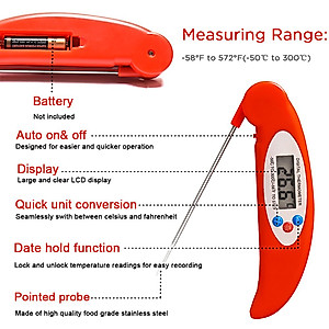 Food Thermometer,Cooking Thermometer Instant Read Thermometer Candy Thermometer with Super Long Probe for Kitchen Cooking BBQ Grill Smoker Meat Fry Food Milk Yoghourt-Blue