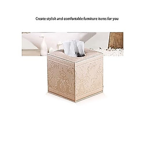 Stylish Tissue Box Leather Paper Roll Holder FashionTissue Organizer and Durable Tissue Box for Bathroom Vanity Desks Offices Bedroom Home Modern Tissue Box (Color : Brown)