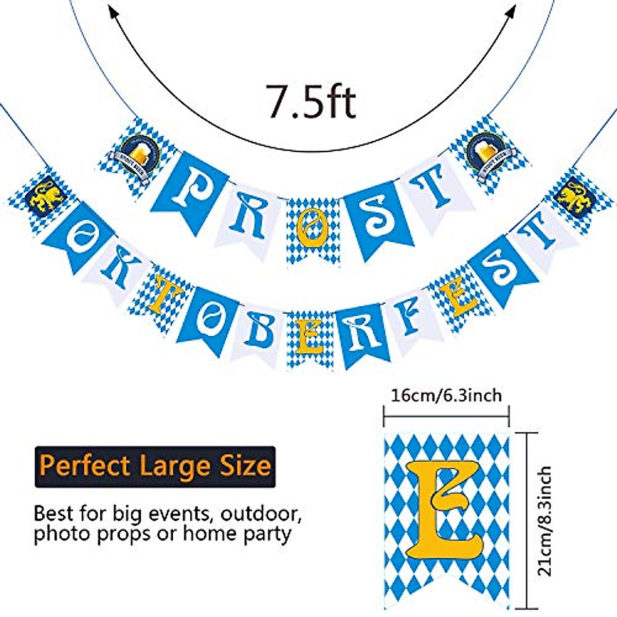 Oktoberfest Banner German Beer Festival Decorations Bavarian Oktoberfest Party Supplies