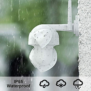 EVERSECU 2K 3Mp Tuya Smart Life Floodlight Outdoor WiFi IP PTZ Security Camera Weatherproof, Motion-Activated Spotlights &Auto-Tracking, Color Night Vision, 2-Way Audio, Work with Alexa & Google Home