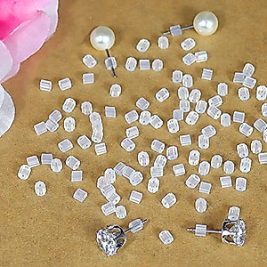 Earring Backs for Sensitive Ears, 200pcs Silicone Clear Earring Backs for Studs Earring Hooks Hypo-allergenic Earring Stoppers Jewelry Accessories