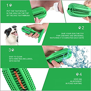 Dog Toothbrush Chew Toy (Patented) for Aggressive Chewers (for Medium and Large Sized Dogs), Dog Teeth Stick, Dog Teeth Cleaning Toy, Toys for Dogs, Green