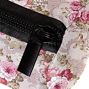 Pink Floral Pattern Pencil Bag Pen Case Stationary Case Pencil Pouch Desk Organizer Makeup Cosmetic Bag for School Office